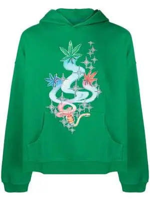 ERL Leaf-print Cotton Hoodie