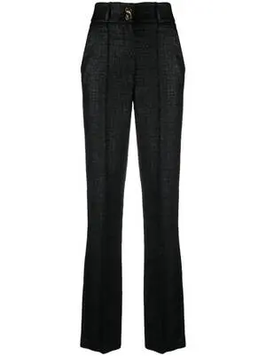 Elisabetta Franchi Crepe-texture High-waist Trousers