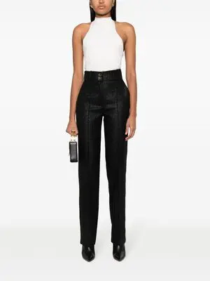 Elisabetta Franchi Crepe-texture High-waist Trousers