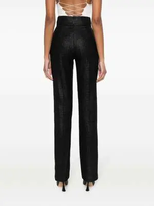 Elisabetta Franchi Crepe-texture High-waist Trousers