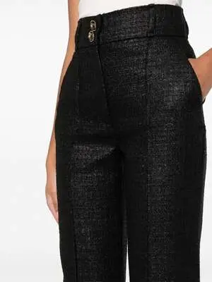 Elisabetta Franchi Crepe-texture High-waist Trousers