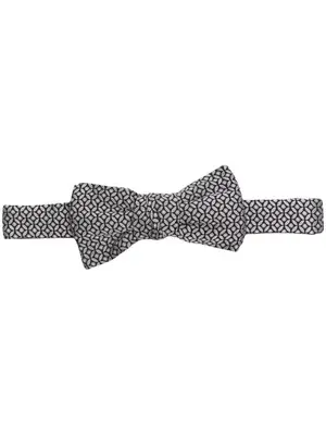 LANVIN Patterned Jacquard Silk Bow Tie - Black