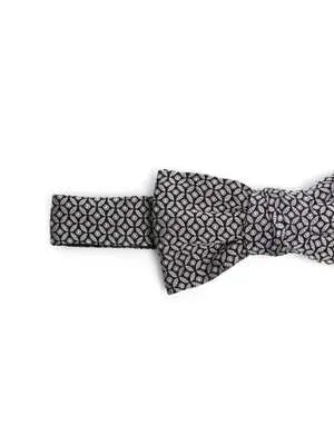 LANVIN Patterned Jacquard Silk Bow Tie - Black