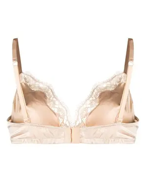 Dolce & Gabbana Lace-appliqué Silk-blend Triangle Bra