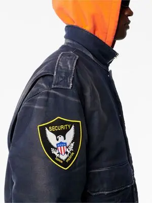 Heron Preston Eagle-patch Distressed-effect Jacket