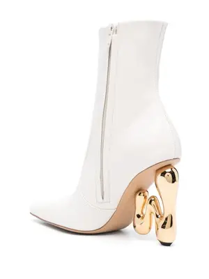 JW Anderson Calf Leather Ankle Boots With Sculptural Heel