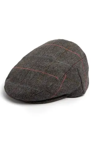 Barbour Barbour Wilkin Herringbone Driving Cap Charcoal Herringbone
