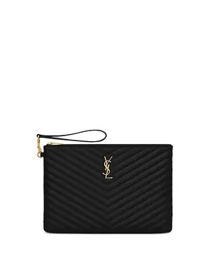 Saint Laurent Black Leather Pouches