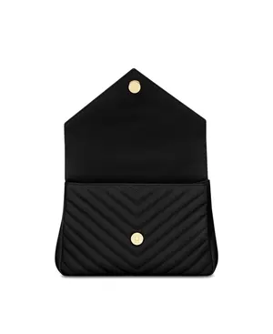 Saint Laurent College Quilted Leather Bag - Black/gold