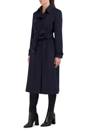 Cole Haan Slick Belted Double Breasted Trench Coat