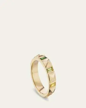 Harwell Godfrey 18k Yellow Gold Pyramid Baguette Band - Rainbow