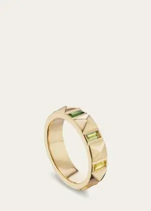 Harwell Godfrey 18k Yellow Gold Pyramid Baguette Band - Rainbow