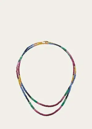Jia Jia Arizona Rainbow Sapphire Double-strand Necklace Dark Rainbow