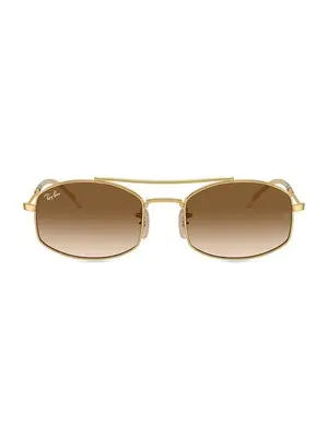 Ray-ban Rb3719 54mm Oval Sunglasses Gold Flash