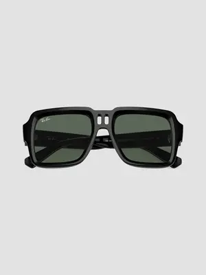 Ray-ban Rb4408 54mm Square Sunglasses - Black Dark Green