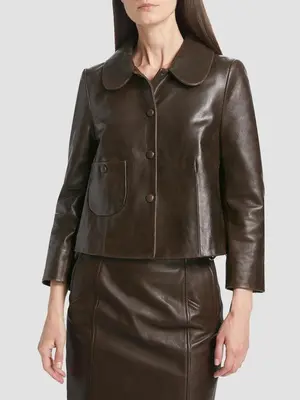 Ba&sh Milos Pleated Leather Jacket