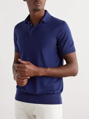 Loro Piana Wish® Wool Polo Shirt - Blue