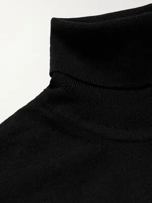 Mr P. Slim-fit Merino Wool Rollneck Sweater - Black