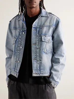 Rhude Lamborghini Embroidered Denim Jacket