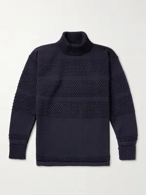 S.N.S. HERNING Textured Virgin Wool Rollneck Sweater