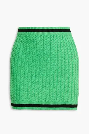 Alice + Olivia Cable-knit Wool-blend Mini Skirt