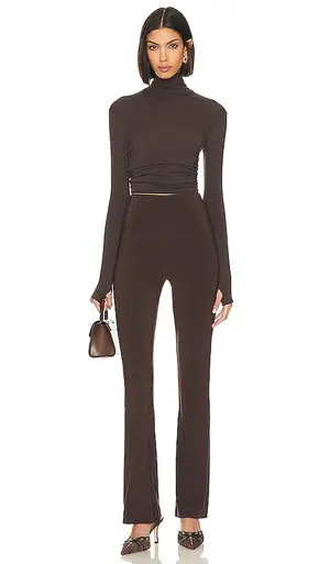 Norma Kamali Lifestyle Boot Pant - Chocolate