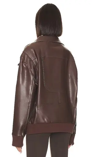 Norma Kamali Oversized Moto Jacket - Chocolate