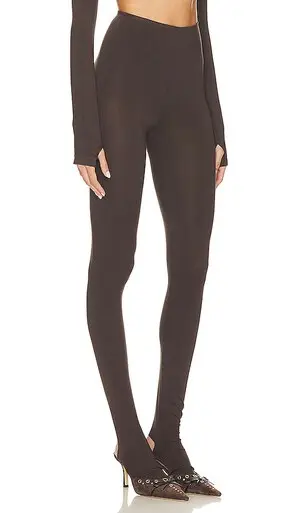 Norma Kamali Legging With Footie - Chocolate