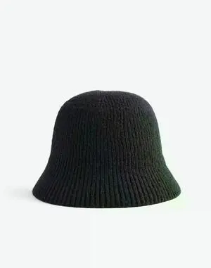Madewell Fuzzy-Knit Bucket Hat True Black