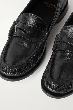 Saint Laurent Le Loafer Leather Loafers - Black