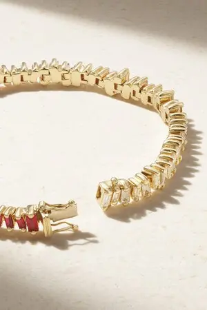 SUZANNE KALAN 18-karat Sapphire And Diamond Tennis Bracelet - Gold