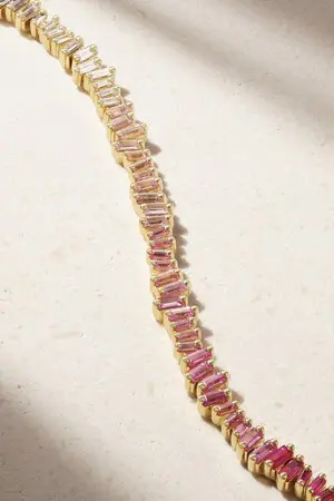 SUZANNE KALAN 18-karat Sapphire And Diamond Tennis Bracelet - Gold