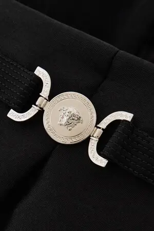 Versace Embellished Pleated Wool And Silk-blend Faille Mini Dress