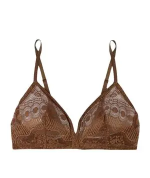 ERES Flore Fragrance Lace Soft-cup Triangle Bra - Brown