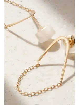 MELISSA JOY MANNING Single Chain V Drop 14-karat Recycled Earrings