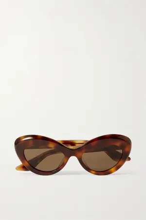 Oliver Spencer + Khaite 1968c Oval-frame Tortoiseshell Acetate And Gold-tone Sunglasses Brown