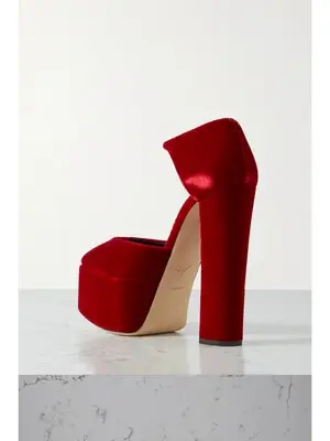 GIUSEPPE ZANOTTI Veronica Velvet Platform Pumps