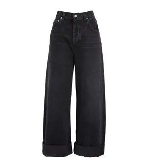 Citizens Of Humanity Ayla Mid-rise Wide-leg Jeans - Black