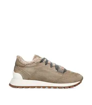 Brunello Cucinelli Shearling-lined Runner Sneakers