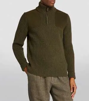 Purdey Wool Quarter-zip Commando Sweater