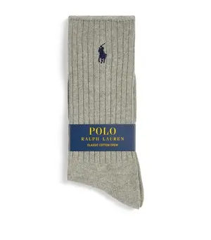 Ralph Lauren Cotton-blend Crew Socks - Grey