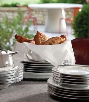 Christofle Plated Bread Basket With Napkins