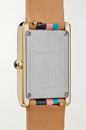 LACALIFORNIENNE Plated Watch With Hand-painted Leather Strap - Gold