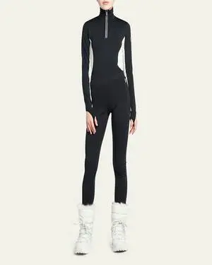 Moncler Fitted Leggings With Logo Detail