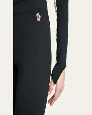 Moncler Fitted Leggings With Logo Detail