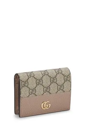Gucci Gg Supreme Canvas Marmont Card Case - Beige