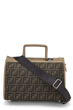 Fendi Brown Zucca Leather Soft Trunk Handle Bag