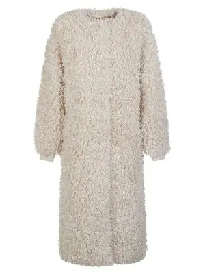 JAKKE Long Faux Fur Coat - Beige