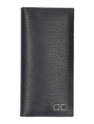 FERRAGAMO Revival Gancio Bicolor Wallet - Black