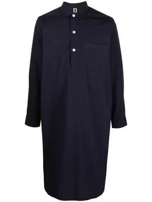 TEKLA Cotton Poplin - Night Shirt Blue